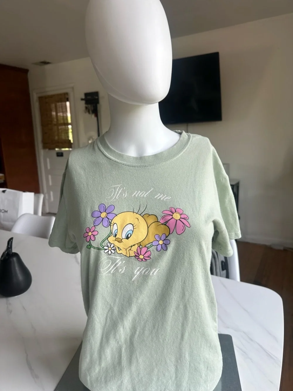 Tops | Green Tweety Graphic Tee | Poshmark